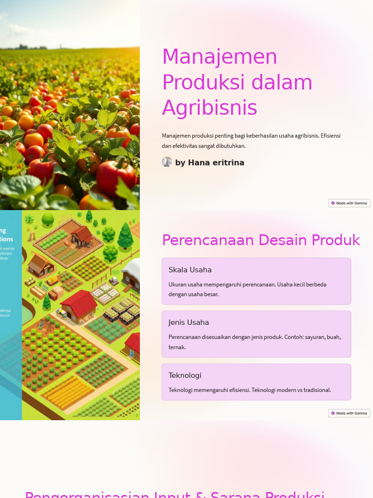 2. 1 Manajemen Produksi Dalam Agribisnis | PDF