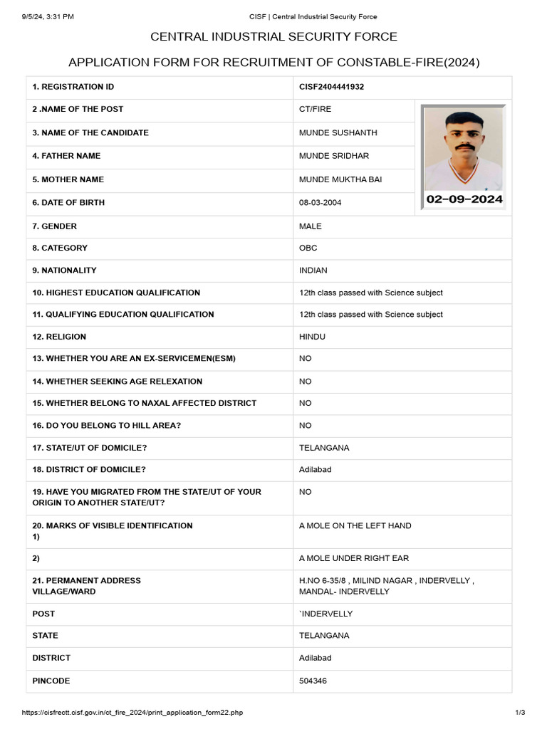 CISF - Central Industrial Security Force | PDF | Justice | Crime & Violence