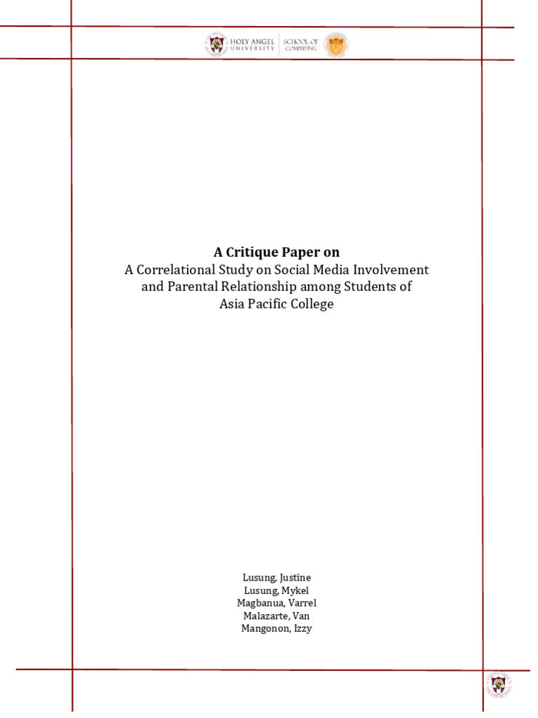 Critique Paper in Probstats - Group 6 | PDF | Statistics | Methodology