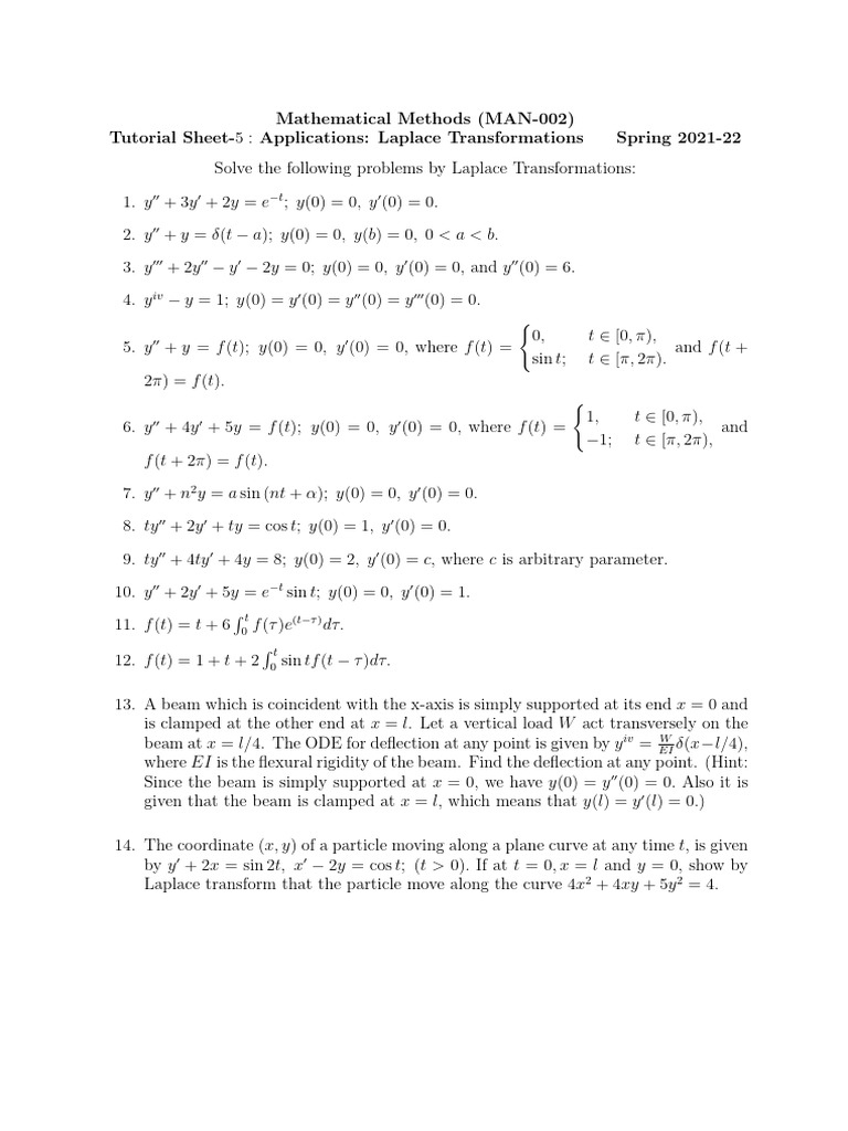 5-Assignment (Application Laplace) | PDF | Mathematical Physics ... 5-Assignment (Application Laplace) | PDF | Mathematical Physics ...