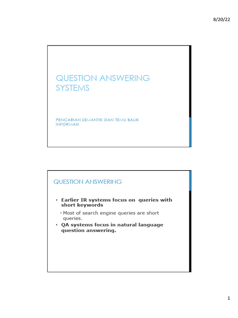 Understanding Question Answering Systems | PDF | Statistical ...