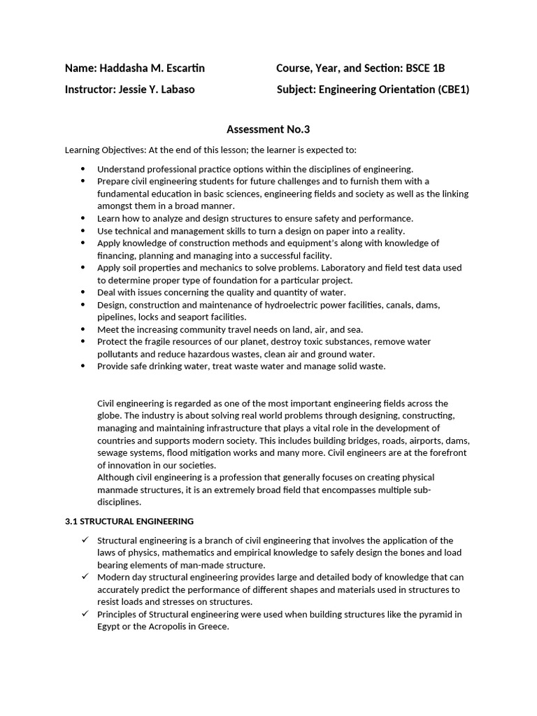 CBE Assessment 3 | PDF | Geotechnical Engineering | Engineering