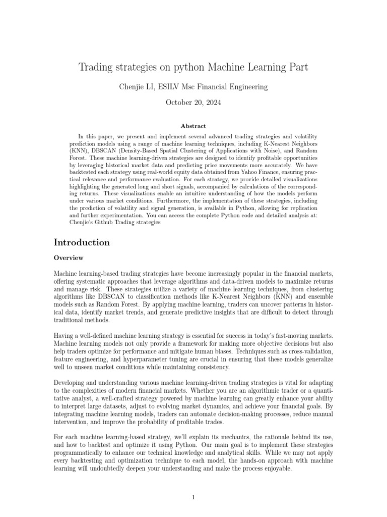 Trading_Strategies_ML | PDF | Forecasting | Machine Learning