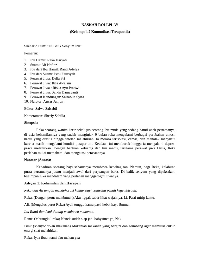 NASKAH ROLLPLAY Kel 2 | PDF | Gaya Hidup
