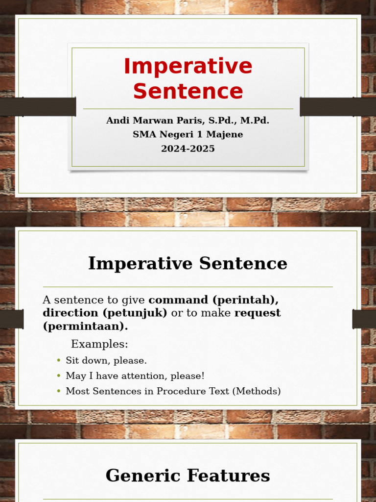 Understanding Imperative Sentences | PDF