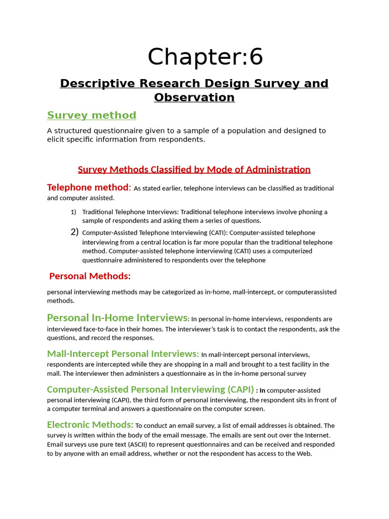 Chapter 6 Rm | PDF | Survey Methodology | Questionnaire