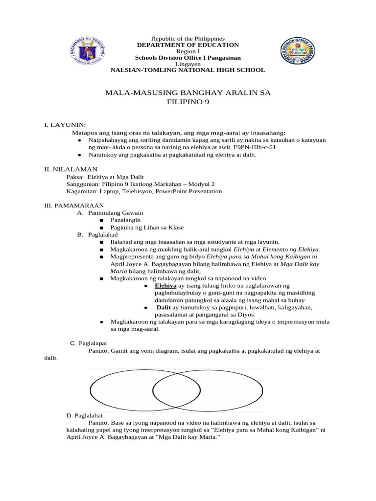 Week 3 LP Filipino 9 | PDF