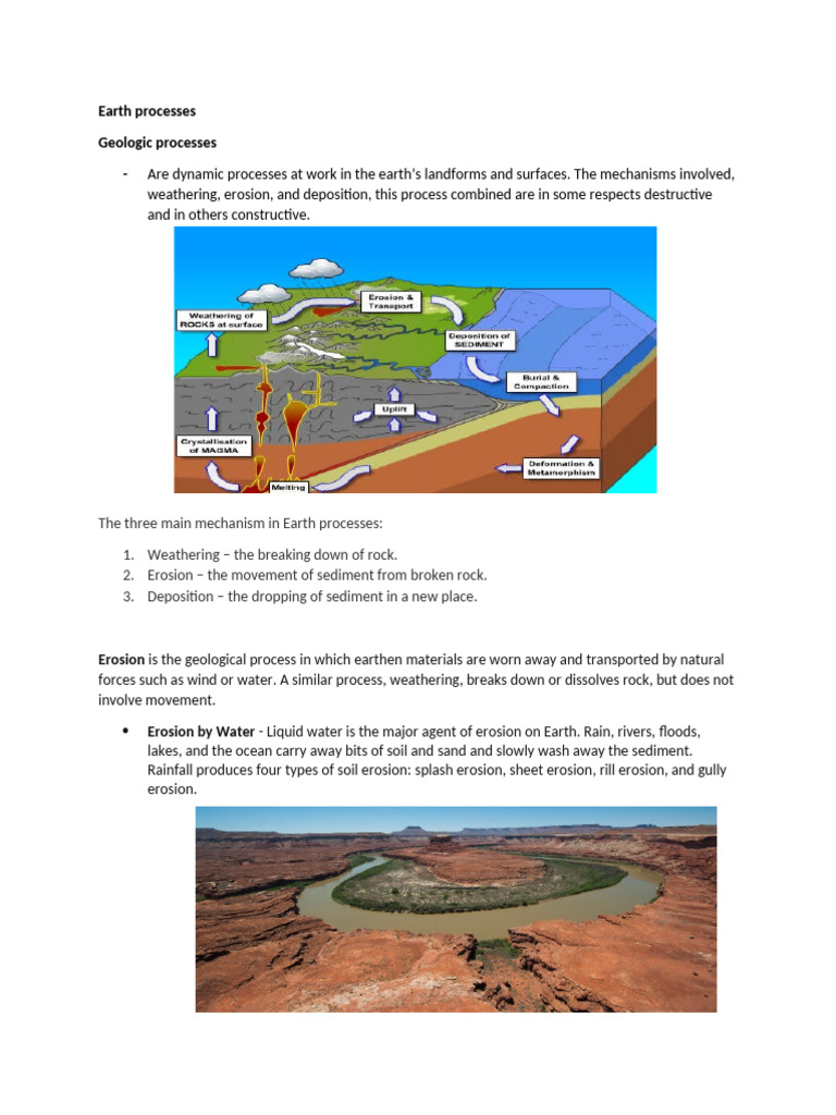 Earth processes | PDF | Erosion | Sediment