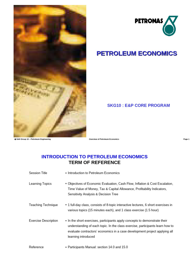 Petroleum Economics ENP Participant | PDF | Economics | Capital Expenditure