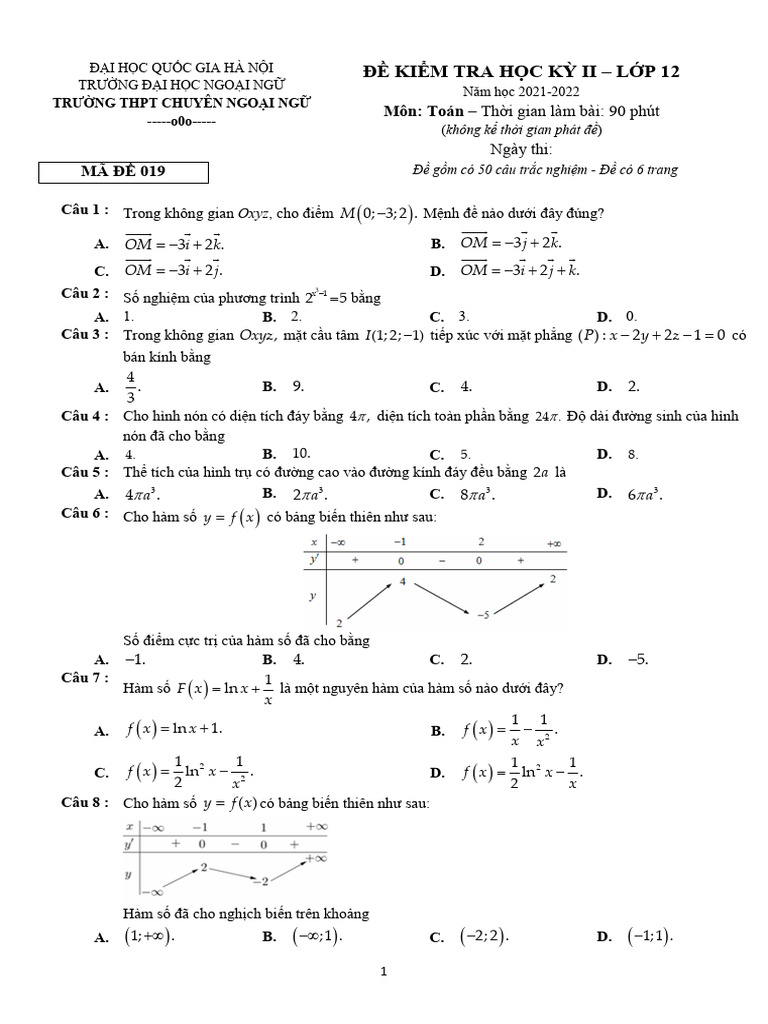 De Thi Thu HK2 | PDF