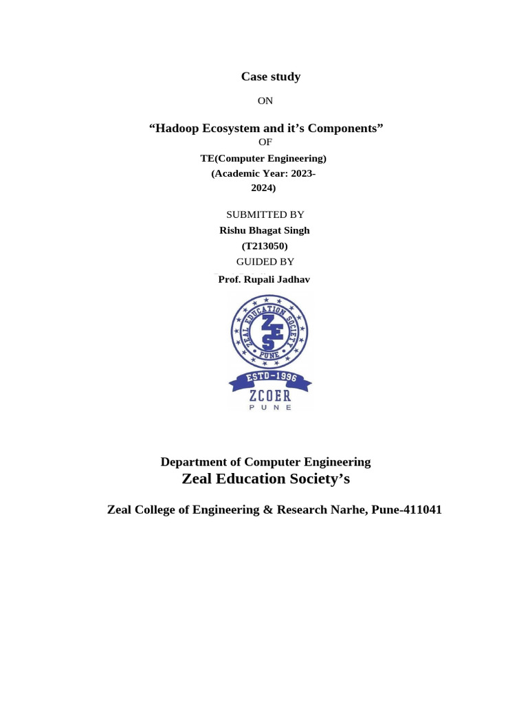Case study DS-BDA | PDF | Apache Hadoop | Map Reduce