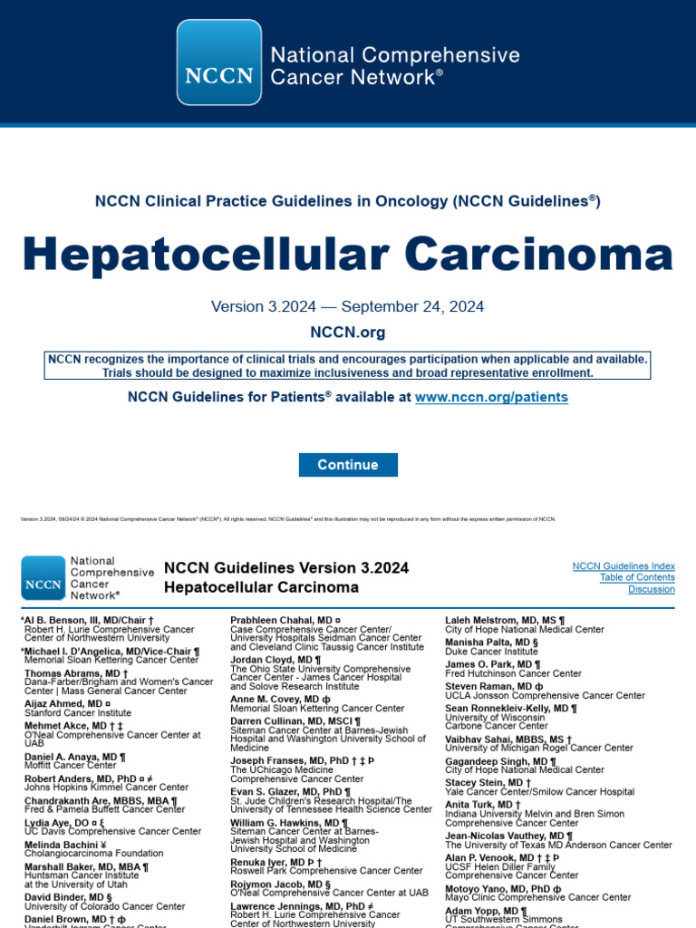 Hepatocellular Carcinoma: NCCN Clinical Practice Guidelines in Oncology ...