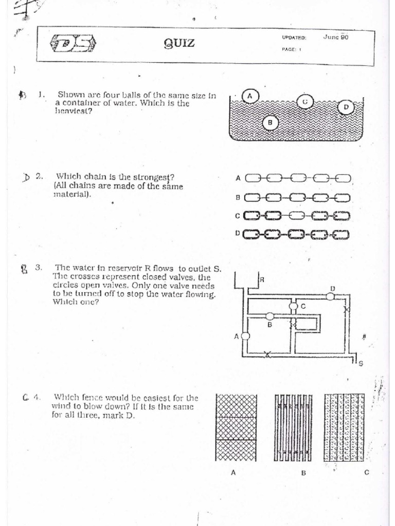 Exxonmobil Mechanical Reasoning Test 4-1 | PDF