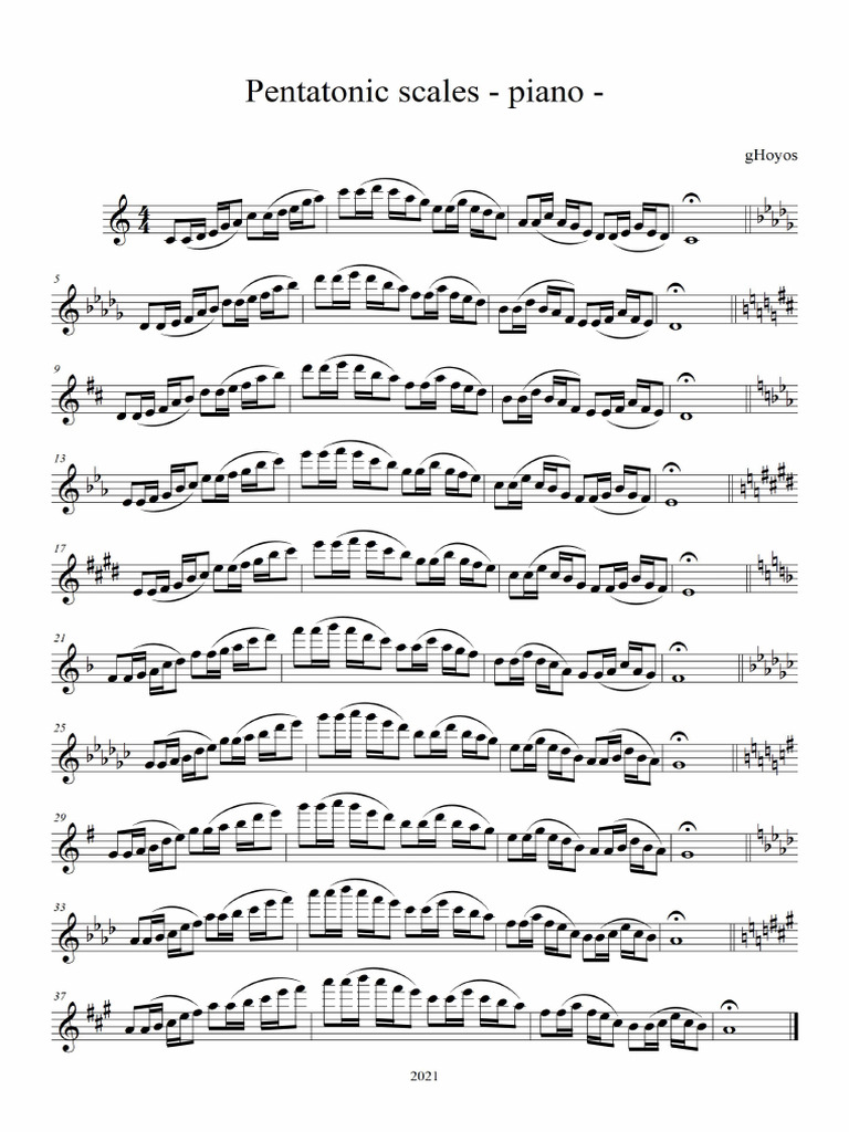 Pentatonic Scales - Piano | PDF