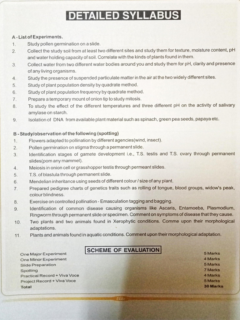 Biology Practicals Class 12th | PDF