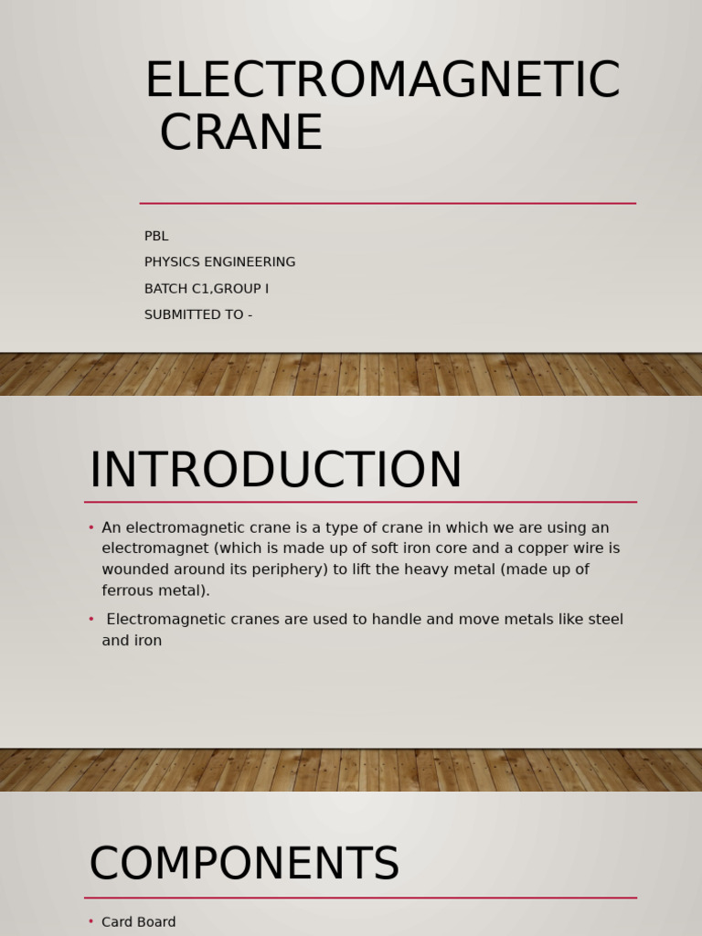 Electromagnetic Crane Ppt | PDF
