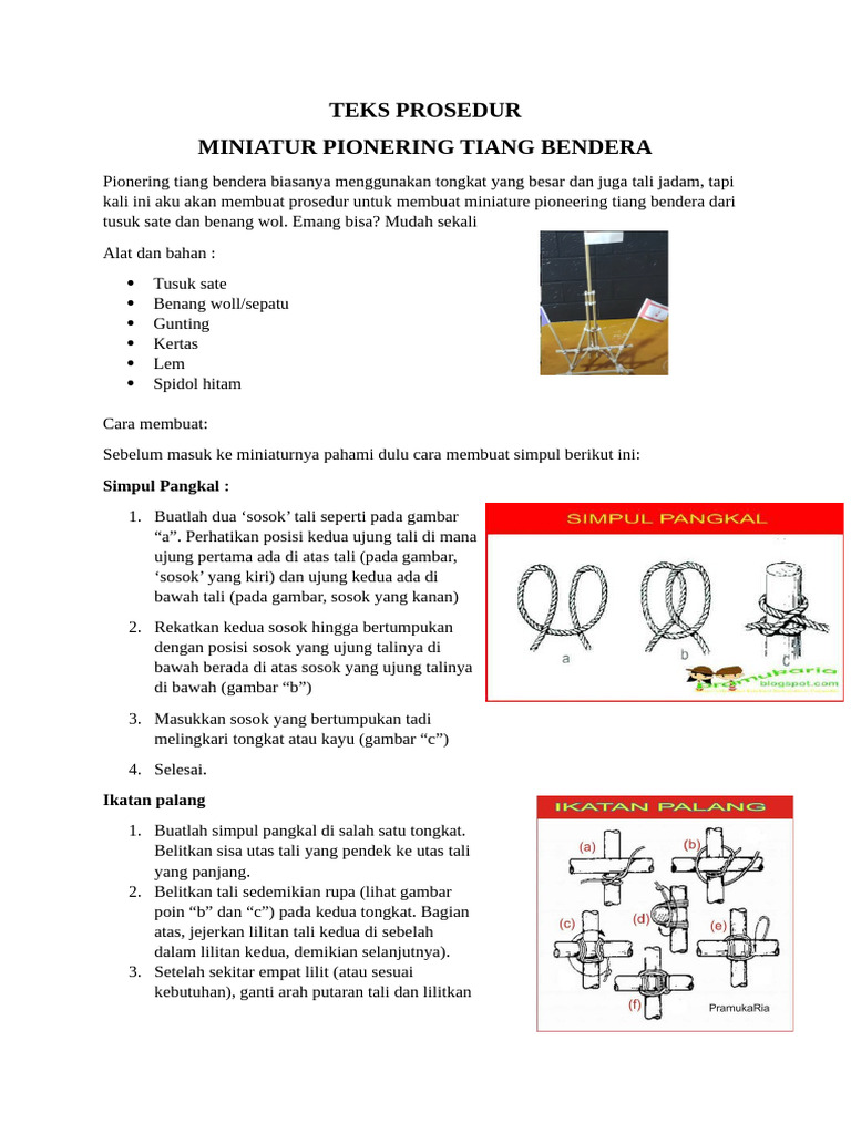 Miniatur Pionering Tiang Bendera Sederhana | PDF | Olahraga & Rekreasi ...