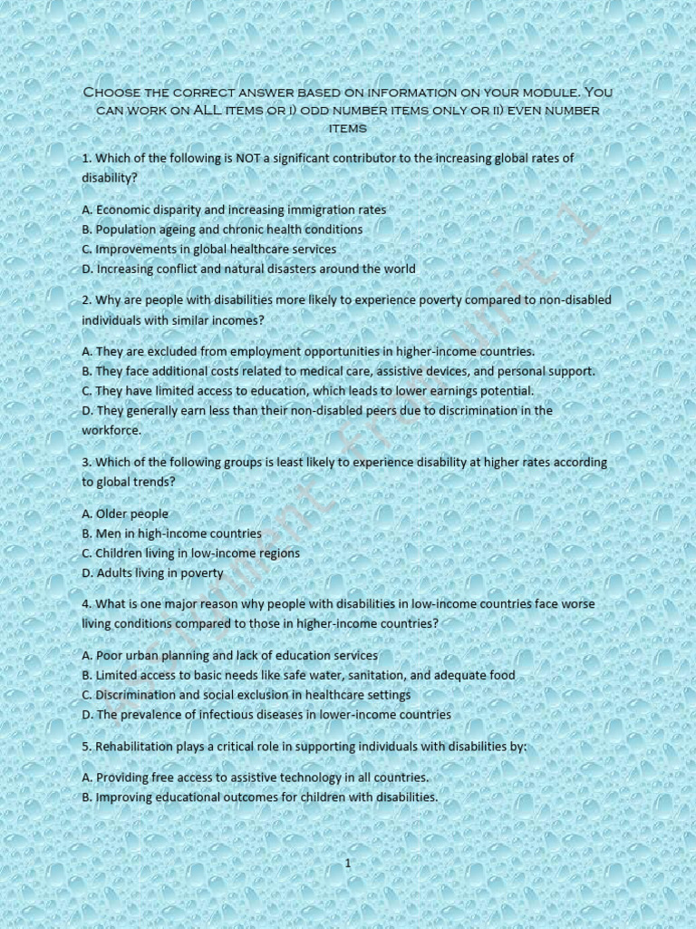 Inclusiveness Premed 16 MC Assignment | PDF | Visual Impairment | Autism Spectrum