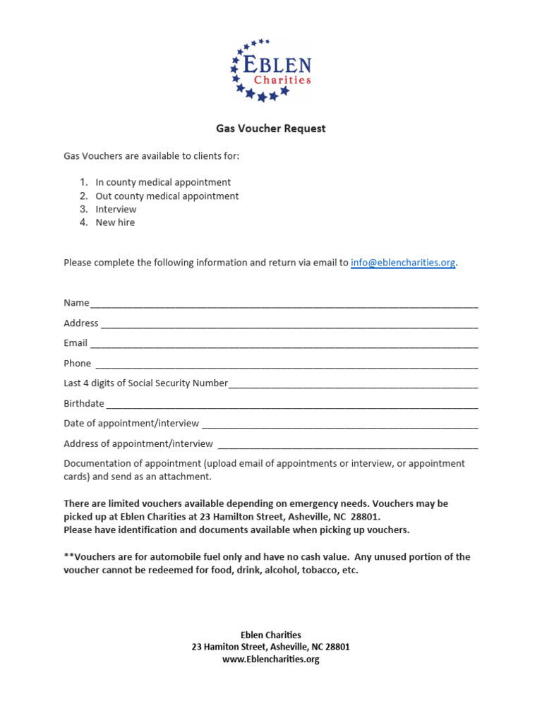 Gas Voucher Request Fillable | PDF