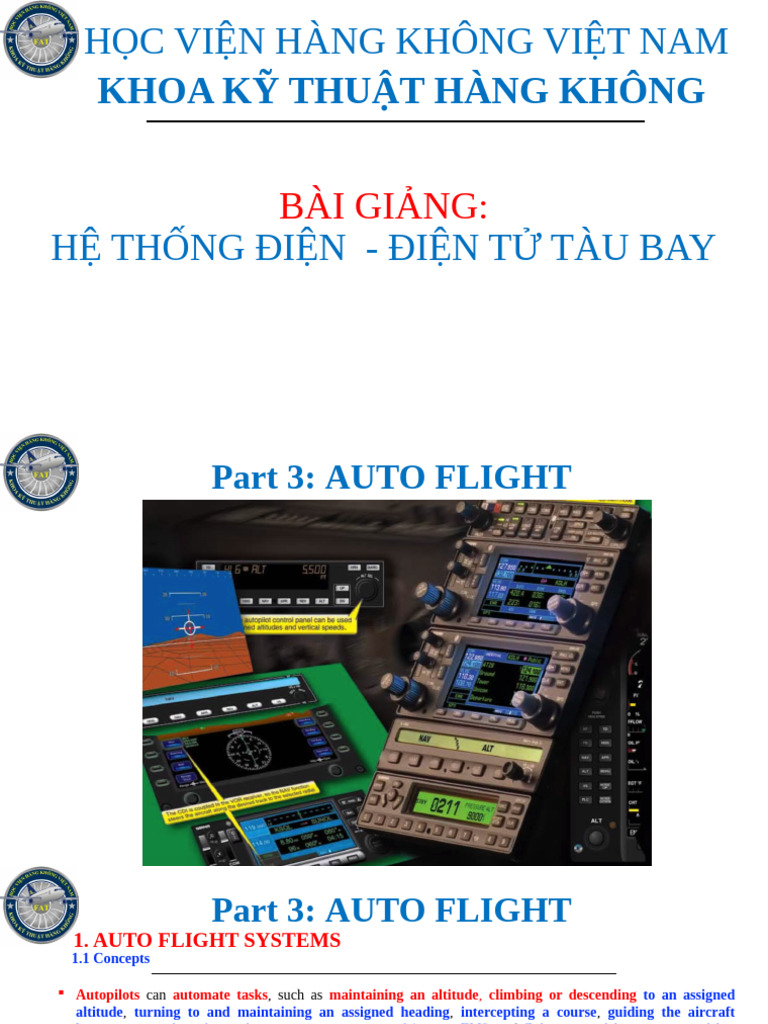 Bai Giang Dien - Dien Tu HK - Part 3 - Auto Flight | PDF | Aircraft Flight Control System ...