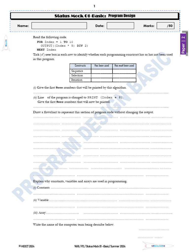 9816_02_Status Basic_Program Design_2024 | PDF | Algorithms And Data Structures | Software ...