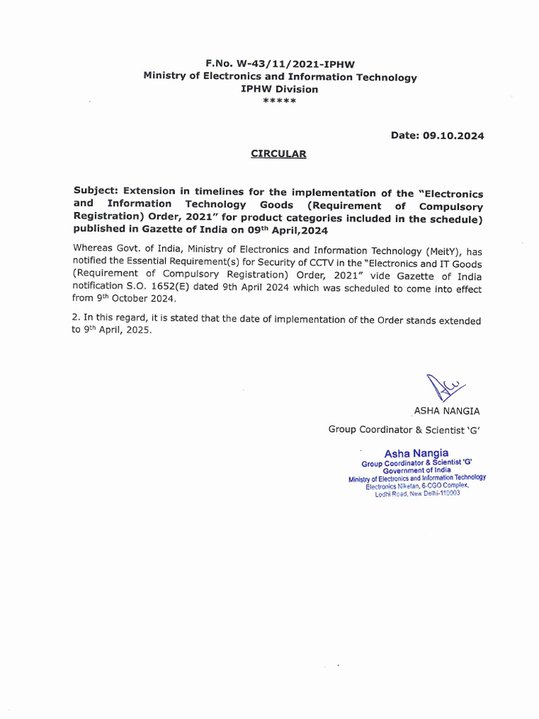 Circular For Extension of Timelines | PDF