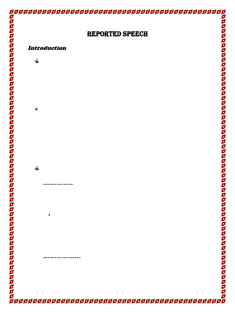 Reported Speech Detailed Presentation | PDF | Question | Linguistics
