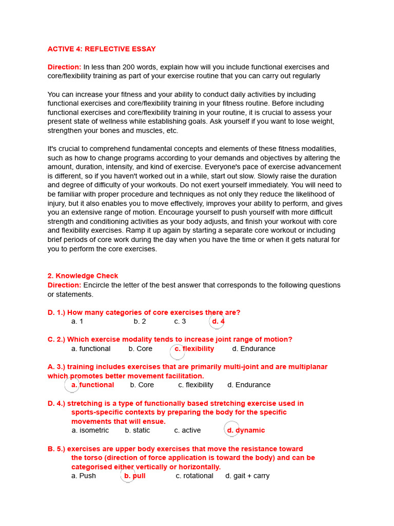 Navarra, Jarah Andrea A. Bsba HRM 1-4D | PDF | Flexibility (Anatomy) | Physical Exercise