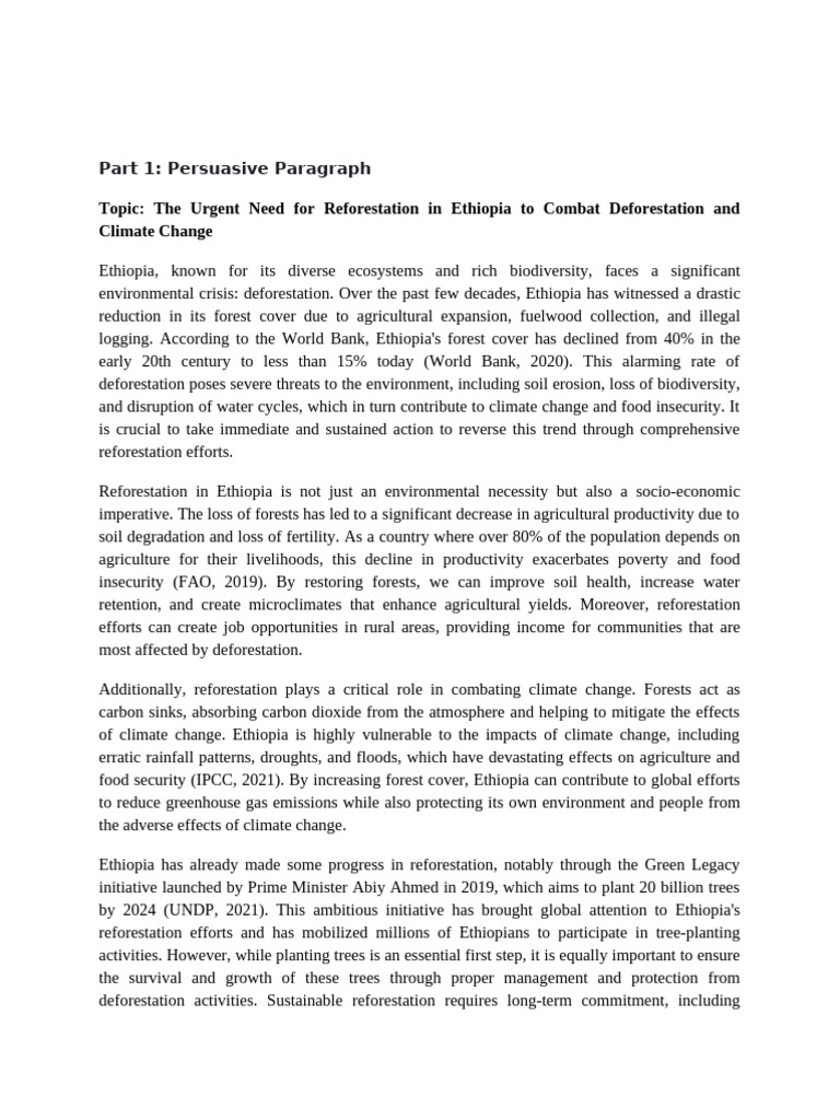 ENGL 1102 - Assignment Activity Unit 6 | PDF | Deforestation | Climate ...
