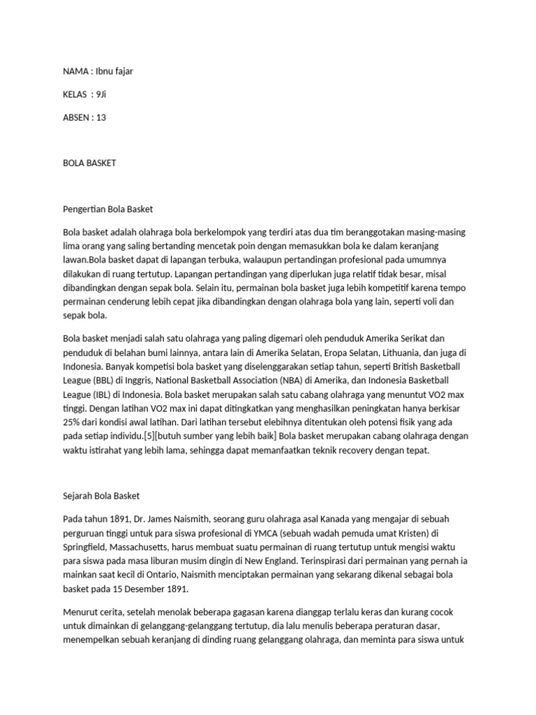 NAMA - Ibnu fajar-WPS Office Basket | PDF | Olahraga & Rekreasi