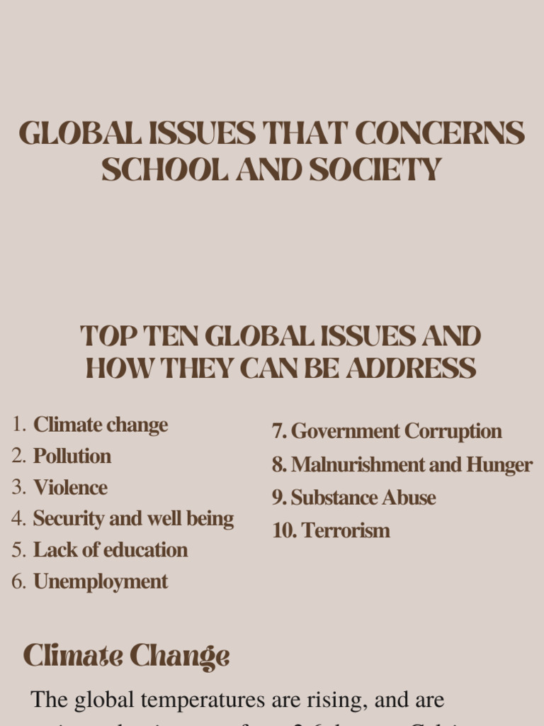 EDUC-3-Global-issues-that-concerns-school-and-society | PDF | Violence ...