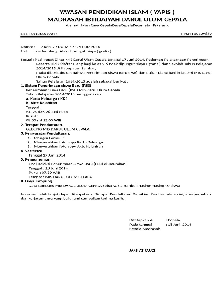 Surat Edaran PSB | PDF