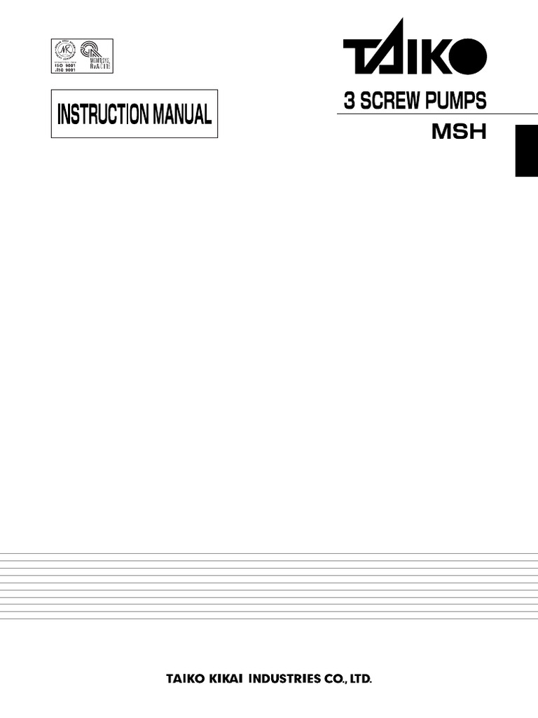 Manual e 3 SCREW PUMP MSH.080602 | PDF