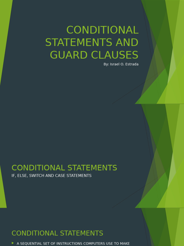Conditional Statements And Guard Clauses Pdf Computer Programming Computer Science