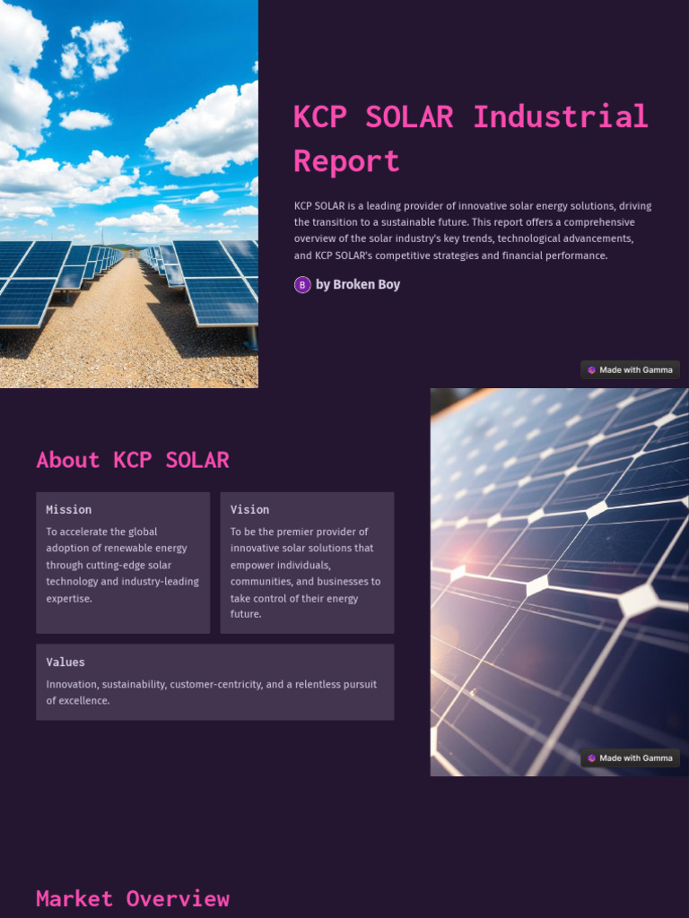 KCP SOLAR Industrial Report | PDF | Solar Power | Innovation