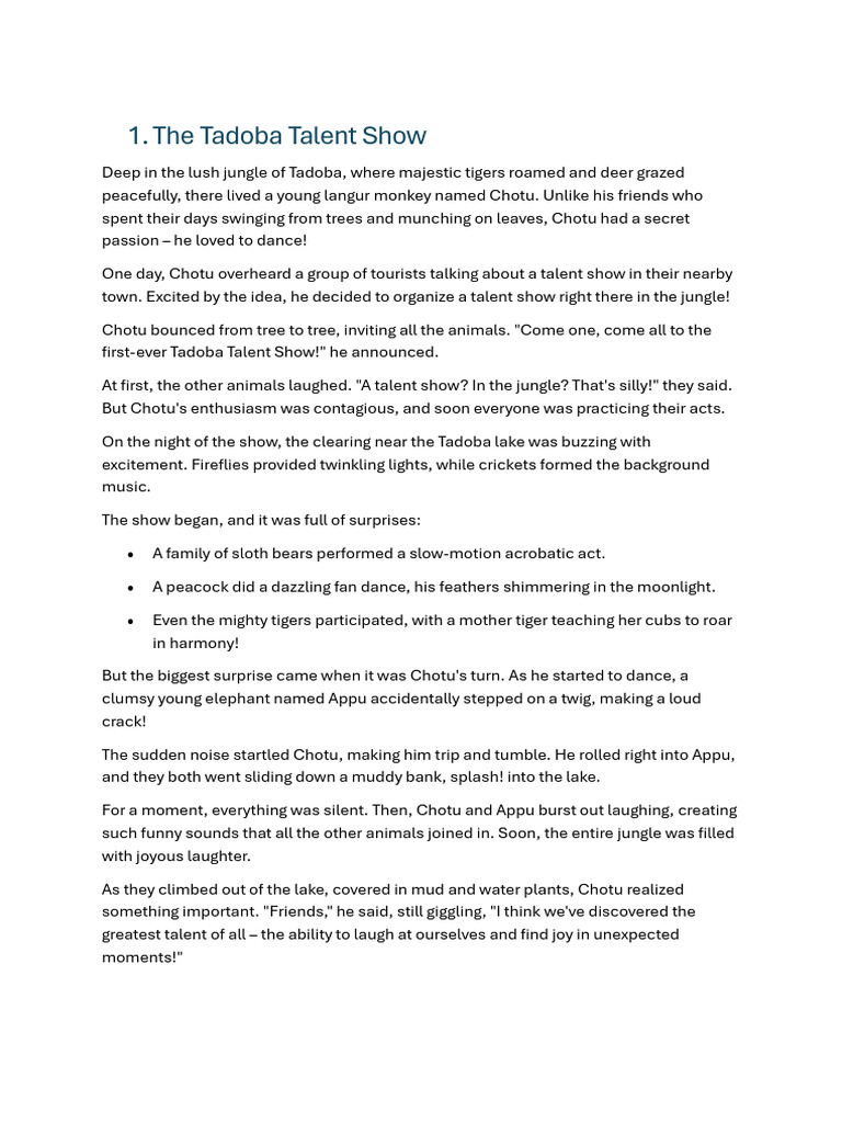 School Stories Part 1 | PDF