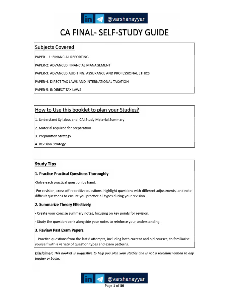 Self Study Guide CA Final Both Groups-1-1 | PDF | Audit | Financial Audit