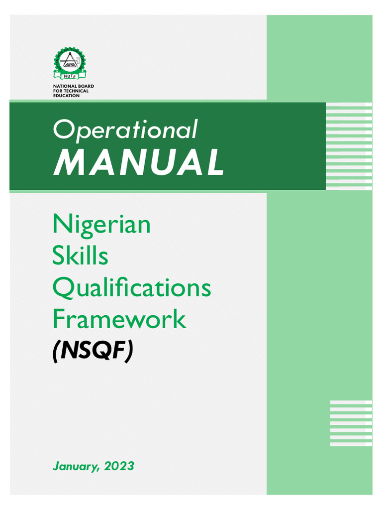 NSQF: Nigerian Skills Framework Overview | PDF
