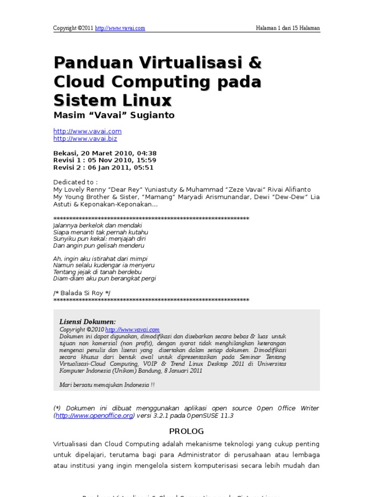 Implementasi Virtualisasi Cloud Computing Pada Sistem Linux | PDF