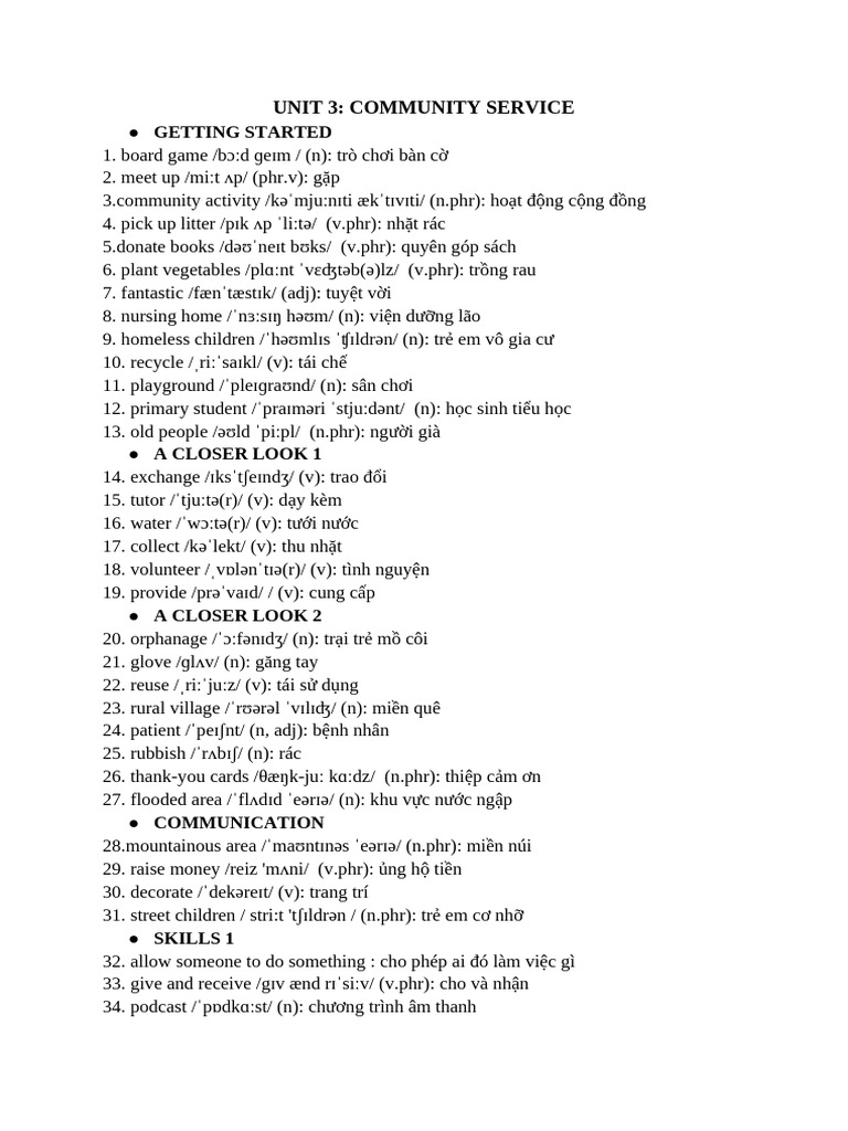 Unit 3 - Community Service | PDF