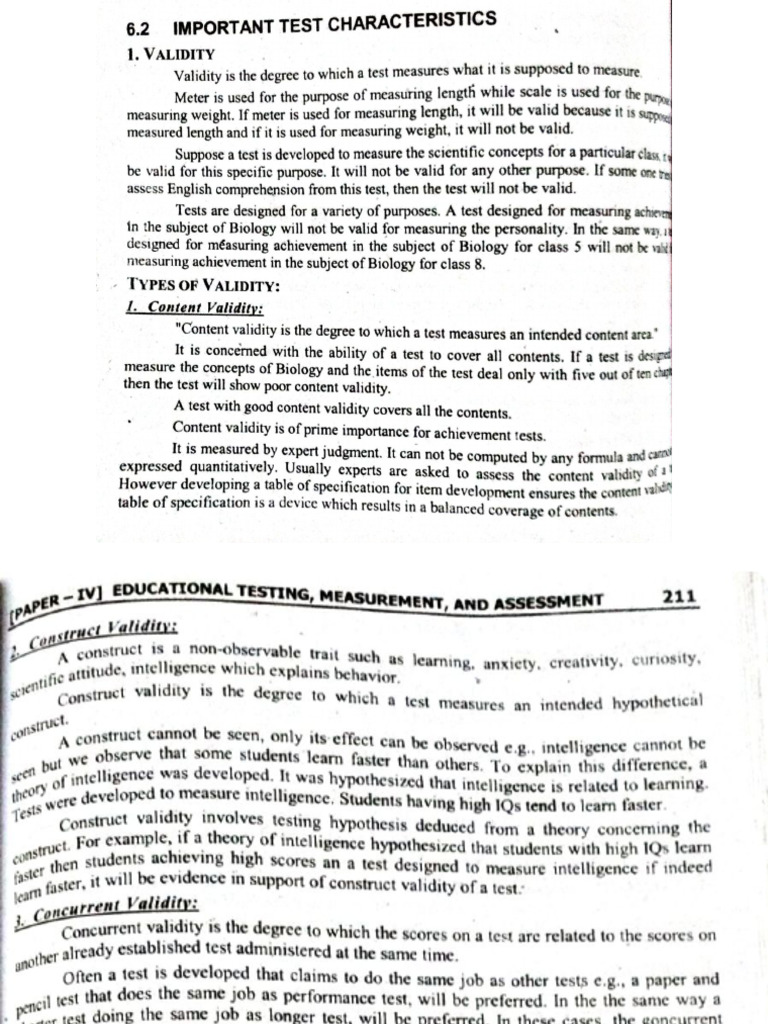 Characteristics of Good Test | PDF