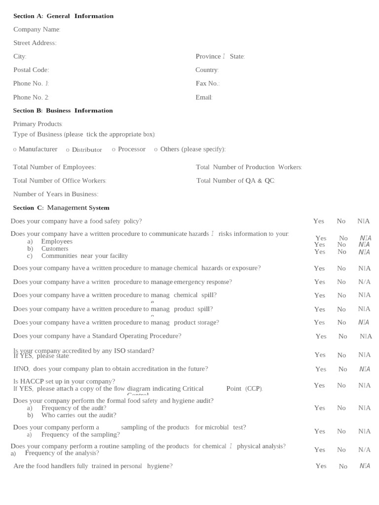 D&S Questionnaire | PDF | Nut (Fruit) | Flour