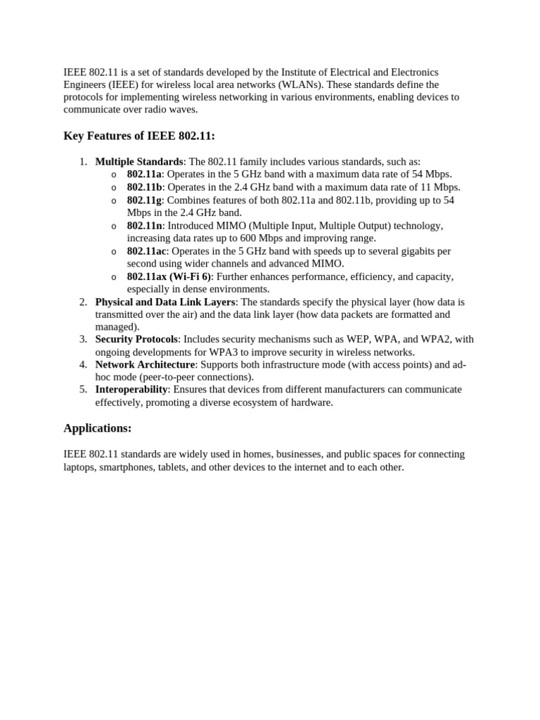 Ieee 802.11 | PDF | Ieee 802.11 | Wireless Lan