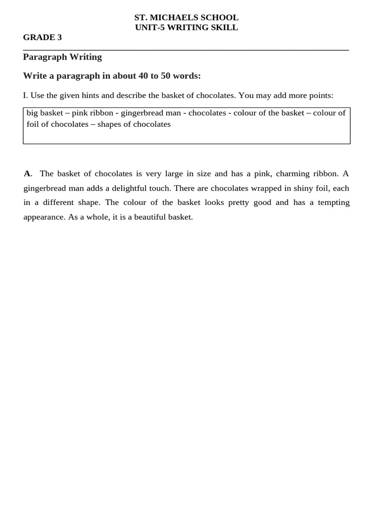 GR 3 Unit - 5 Writing Skill | PDF | Cooking, Food & Wine | Home & Garden