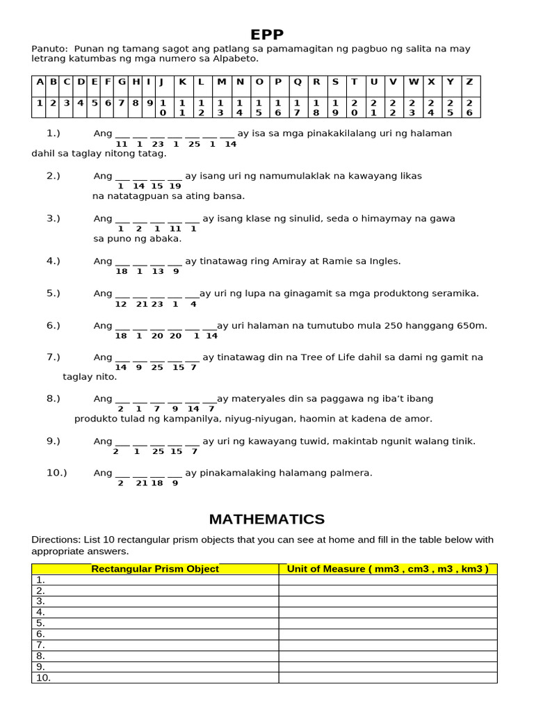 EPP-MATH ACTIVITY MODULAR APRIL 12, 2024 | PDF