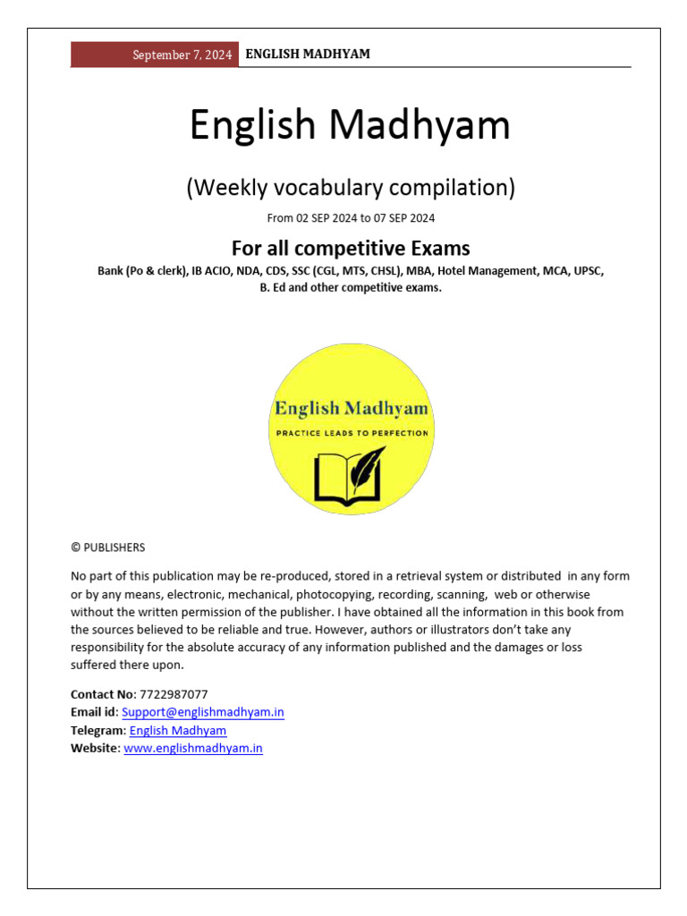 8 SEP 2024 | PDF | Verb | Adjective