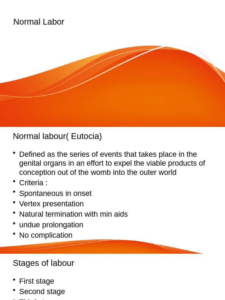 Normal Labor | PDF | Childbirth | Uterus