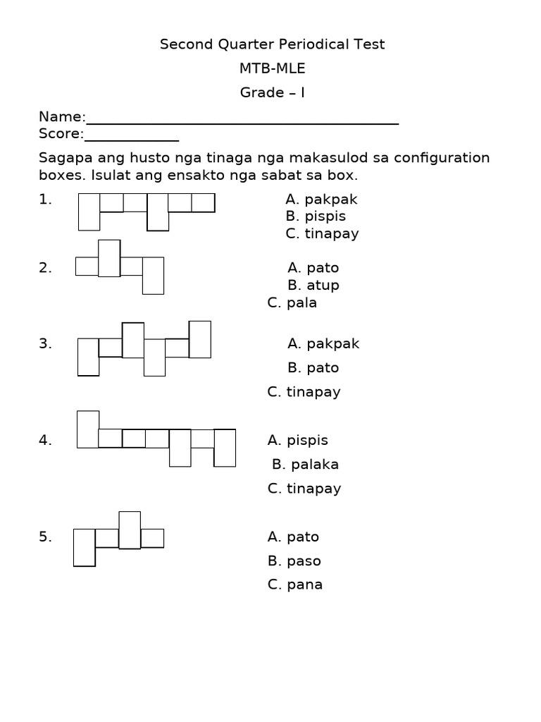 Second Quarter Periodical Test | PDF