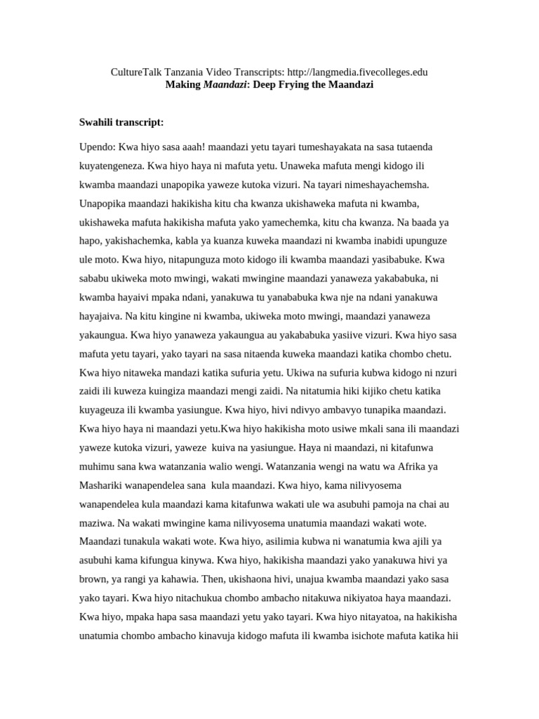 TZ Cooking Maandazi H6e | PDF | Foods | Cuisine