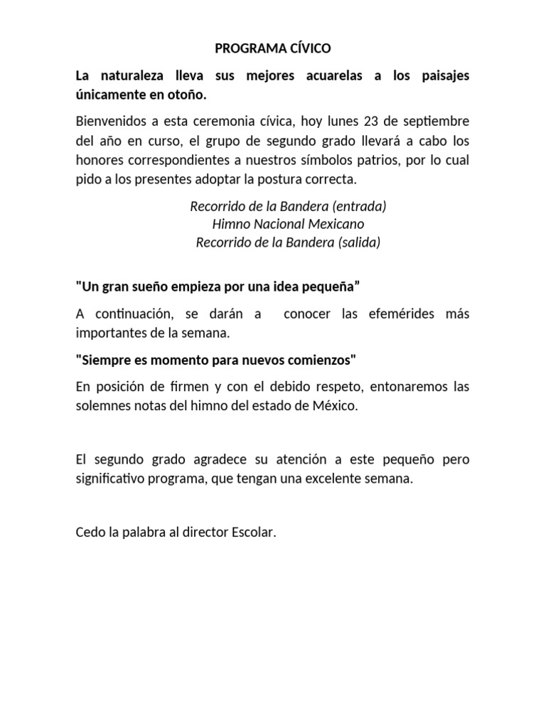 PROGRAMA CÍVICO 2 | PDF